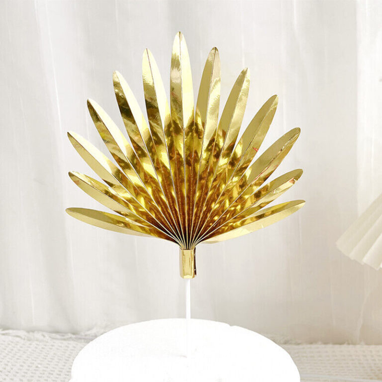 Palm Leaf Fan Topper (Gold) - Colorz LK | The Decor Store | Sri Lanka