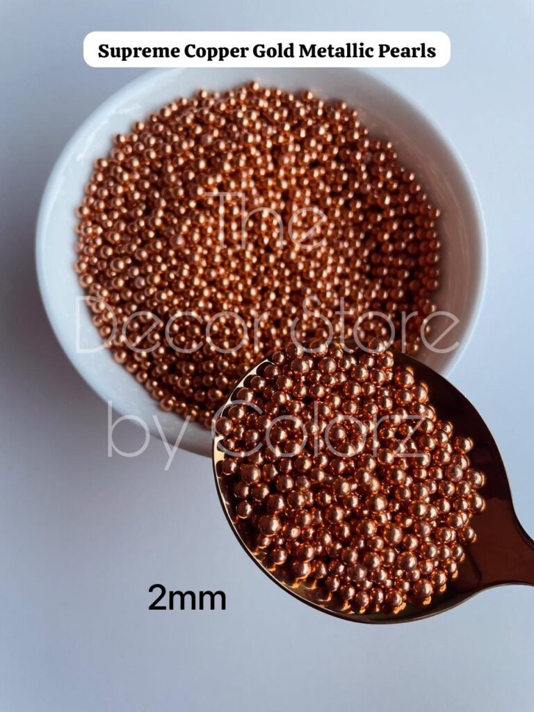 Copper Gold Metallic Pearls (2mm) - Colorz LK | The Decor Store | Sri Lanka