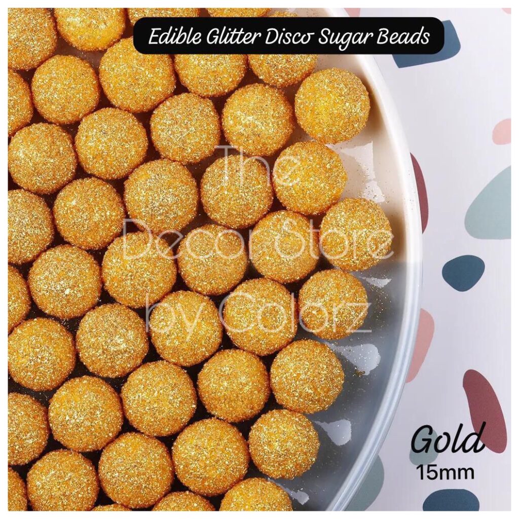 Edible Gold Glittery Disco Sugar Beads - Colorz LK | The Decor Store ...