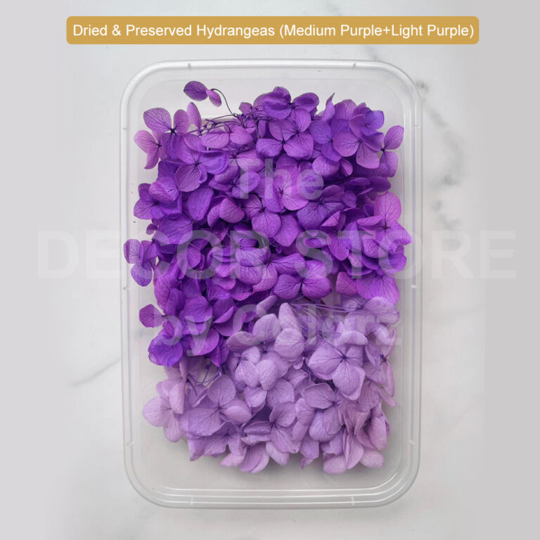 Dried & Preserved Hydrangeas (Medium Purple+Light Purple) - Colorz LK ...
