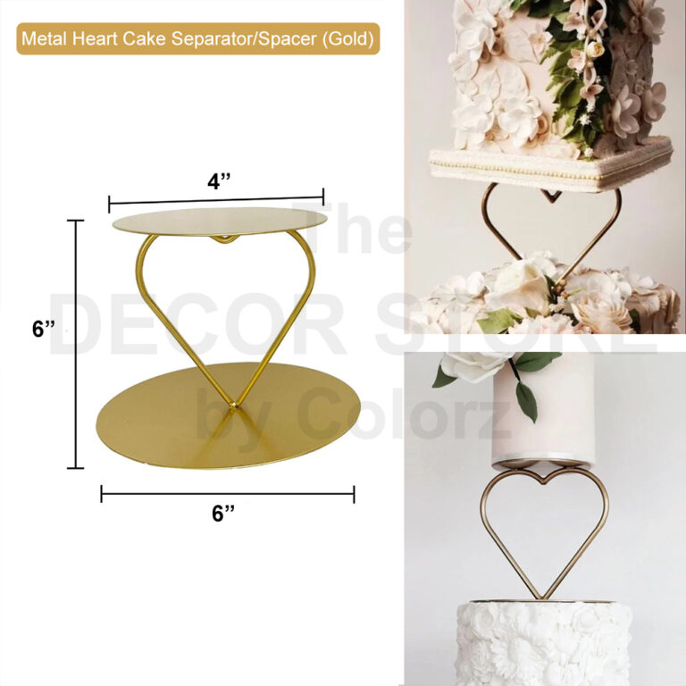 Metal Heart Cake Separator/Spacer (Gold) – Colorz LK | The Decor Store ...