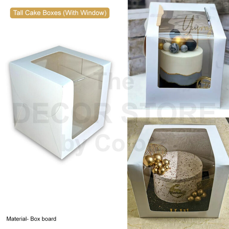 Tall Cake Boxes (With Window) – Colorz LK | The Decor Store | Sri Lanka