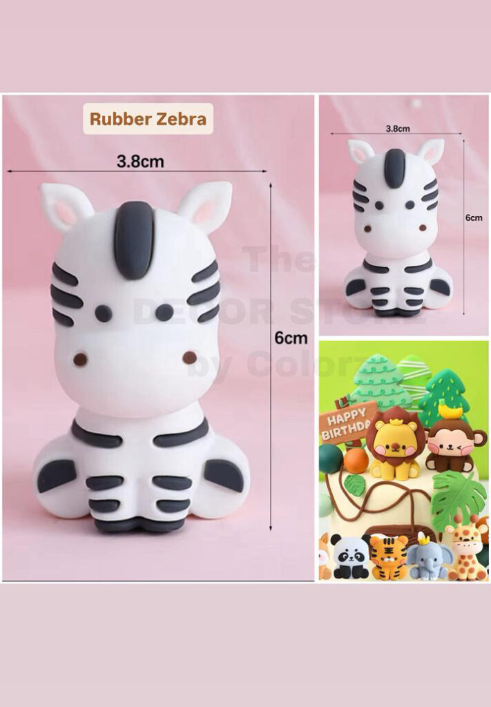 Rubber Zebra Cake Topper - Colorz LK | The Decor Store | Sri Lanka