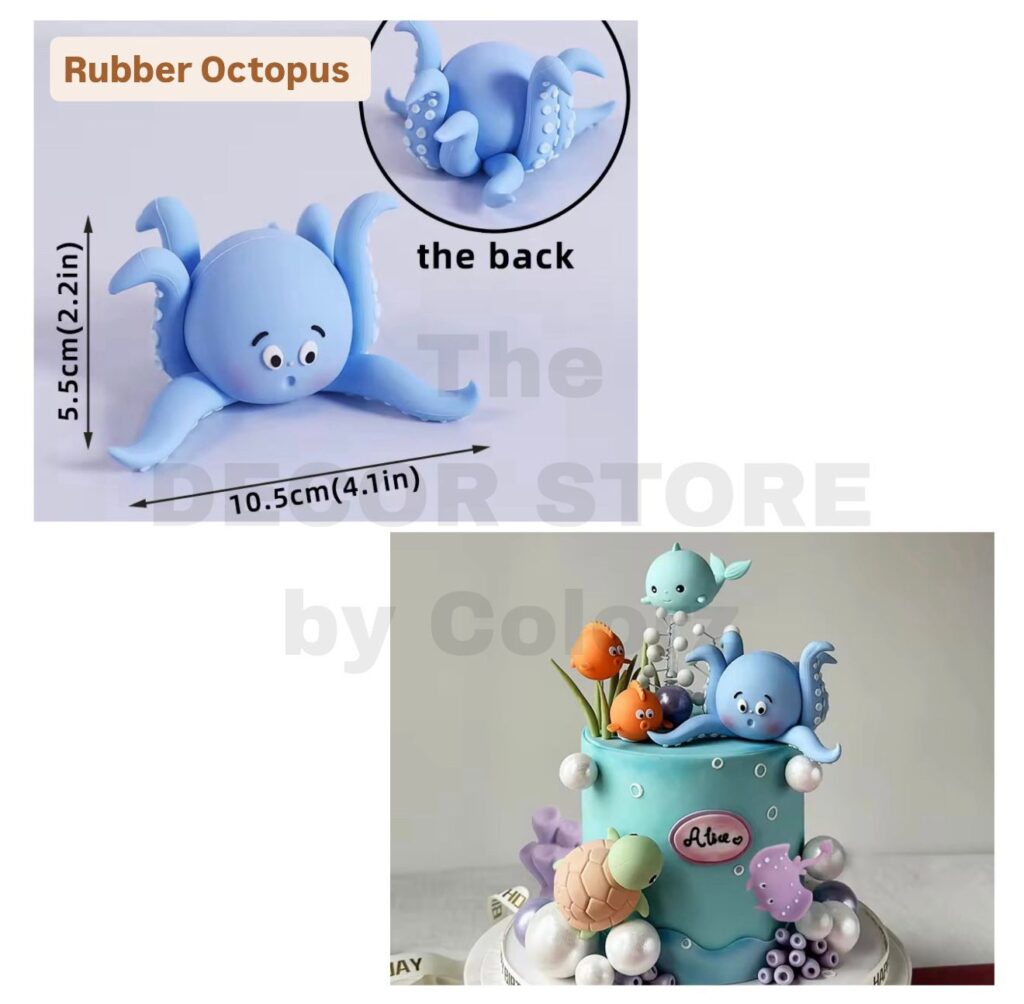 Rubber Octopus Cake Topper - Colorz LK | The Decor Store | Sri Lanka